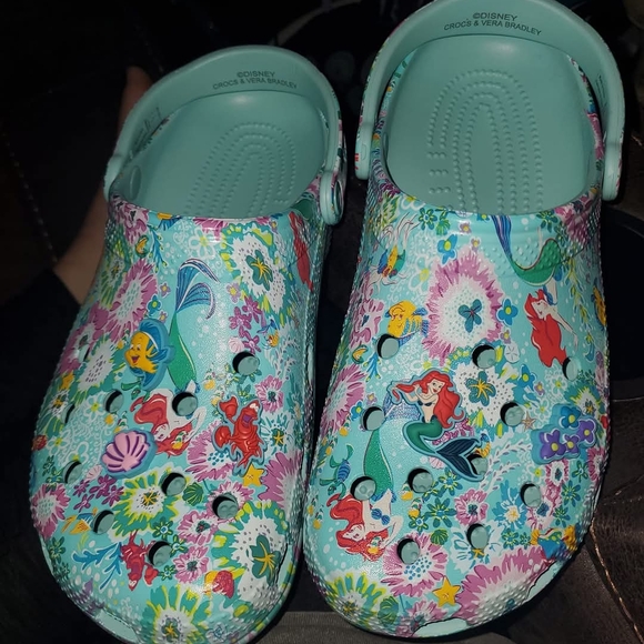 CROCS | Shoes | Crocs Aqua With Ariel And Floral Design | Poshmark